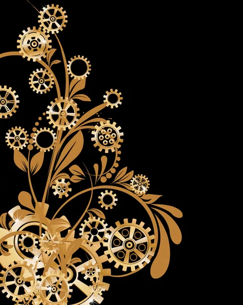 Mechanical background with floral elements Stock Vector Image by ...