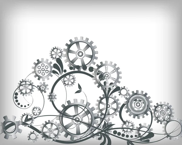 Mechanical background with floral elements Stock Vector Image by ...
