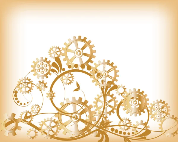 Mechanical background with floral elements Stock Vector Image by ...