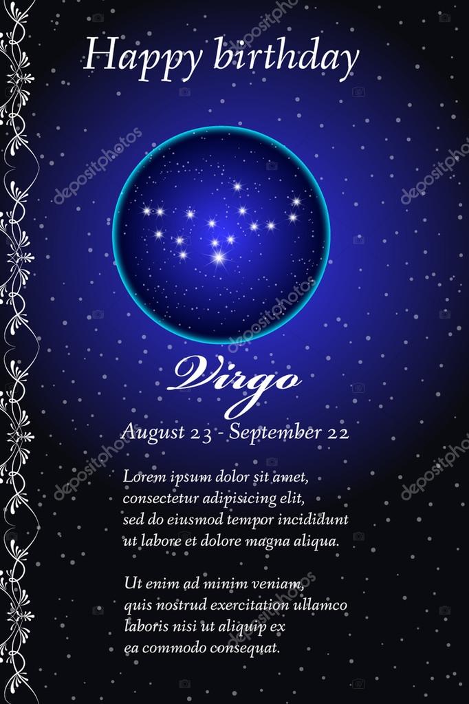 Zodiac sign birthday card Stock Vector Image by ©Mary1507 #99397806