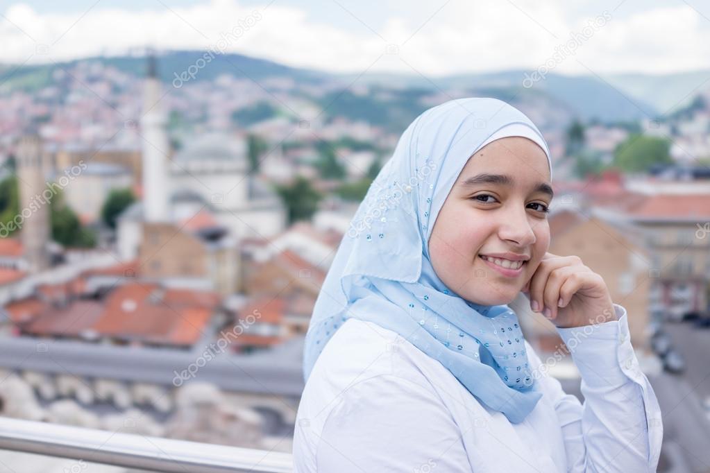 Beautiful muslim arabic girl — Stock Photo © zurijeta #98590914