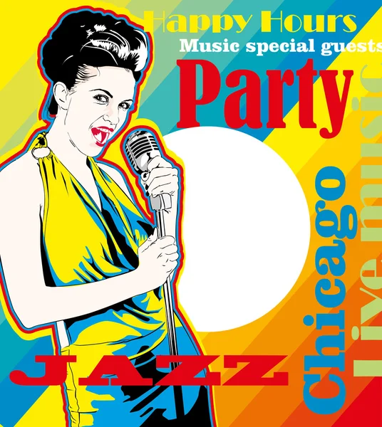 Vintage poster with lady singer Stock Vector Image by ©aleynikov #70253235