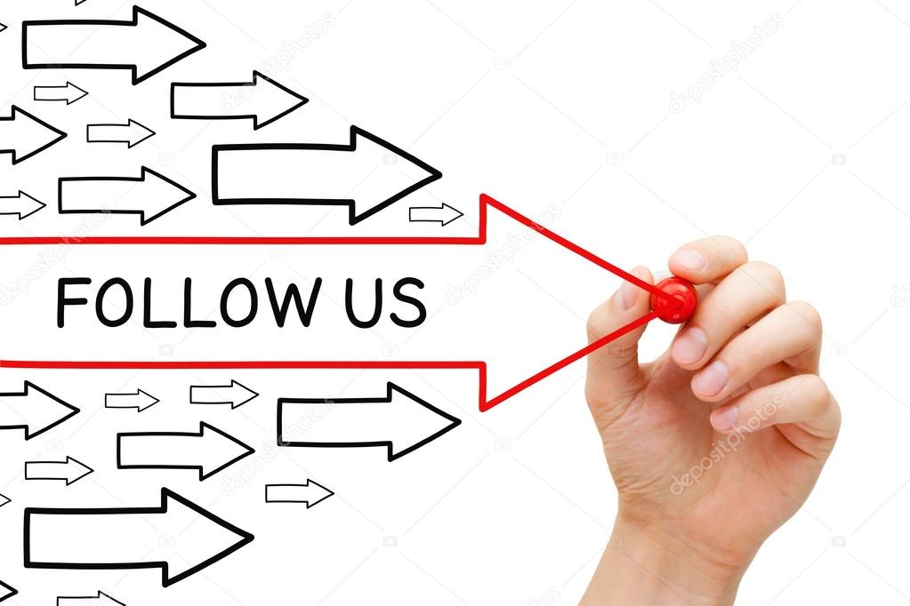 Follow Us Arrows Concept — Stock Photo © ivelin #108441892