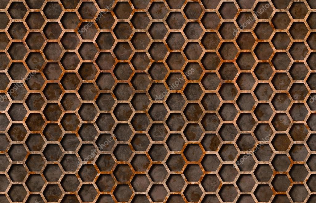 Rusty hexagon pattern grate texture seamlessly tileable ⬇ Stock Photo ...