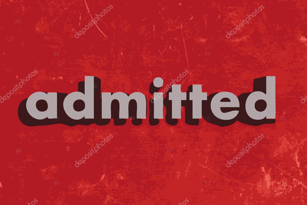 Admitted vector word on red concrete wall — Stock Vector © icetray ...