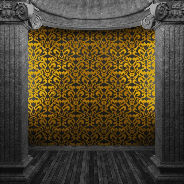 Vector stone columns and tile wall - Stock Image - Everypixel