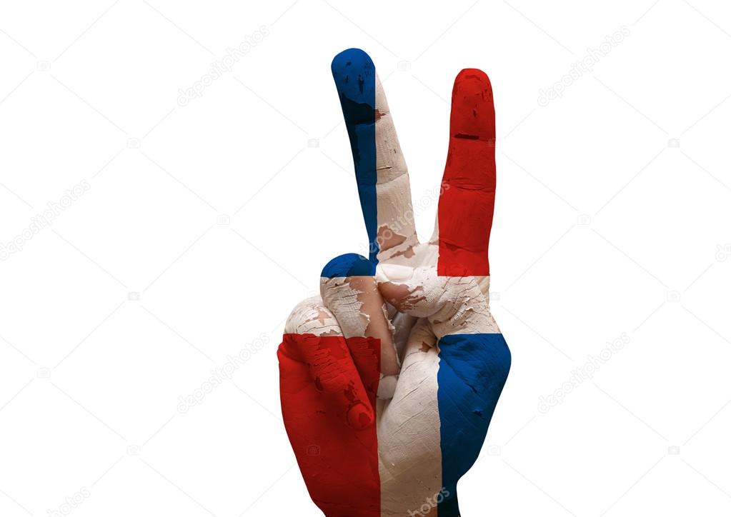 Hand making the V sign — Stock Photo © tony4urban #61830445