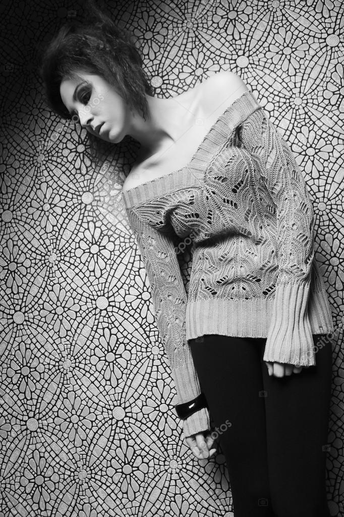 Woman posing on studio background Stock Photo by ©kanareva 103923548