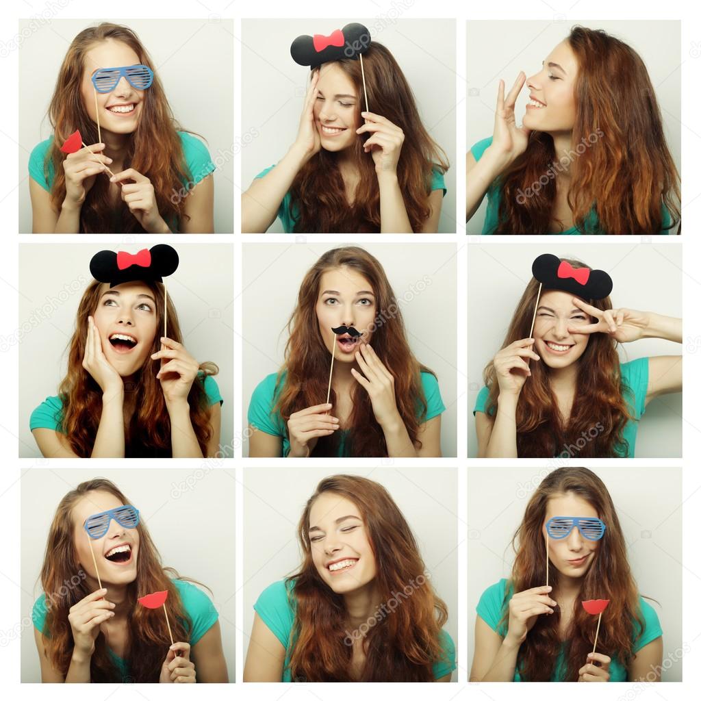 Collage of woman different facial expressions. Stock Photo by ©kanareva 64114121