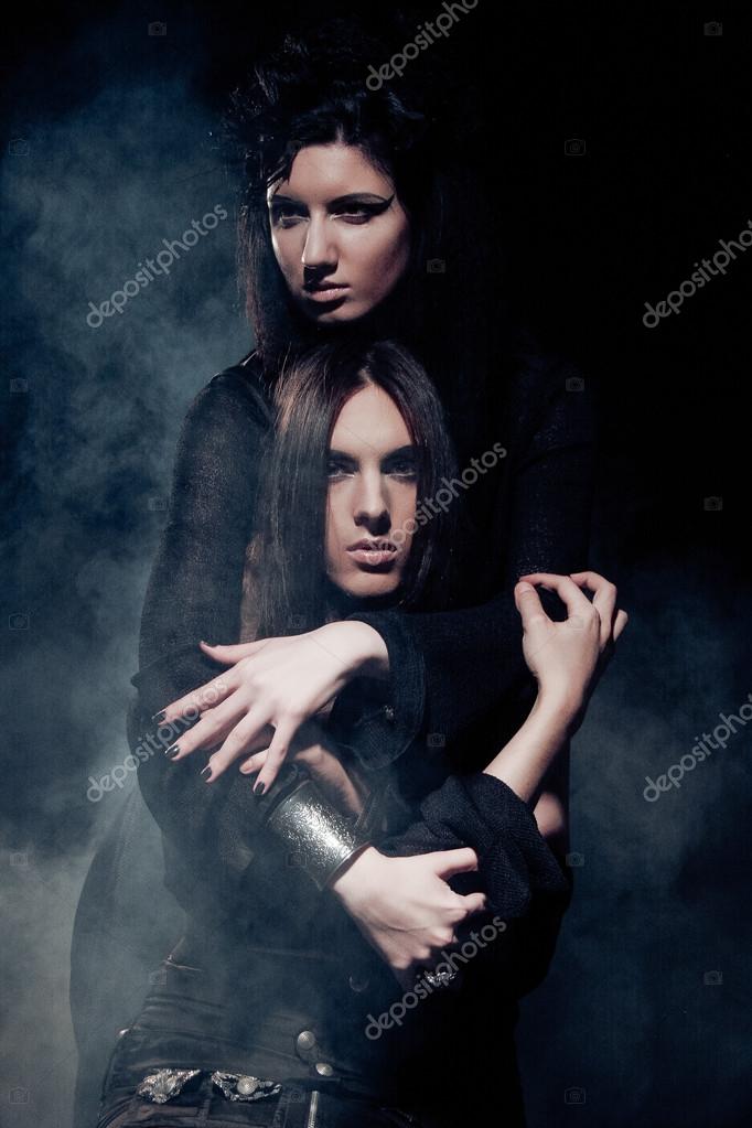 Romantic portrait of young gothic couple Stock Photo by ©kanareva 73221059