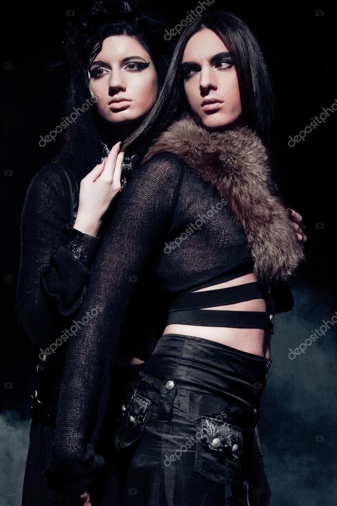 Romantic portrait of young gothic couple — Stock Photo © kanareva #73221103