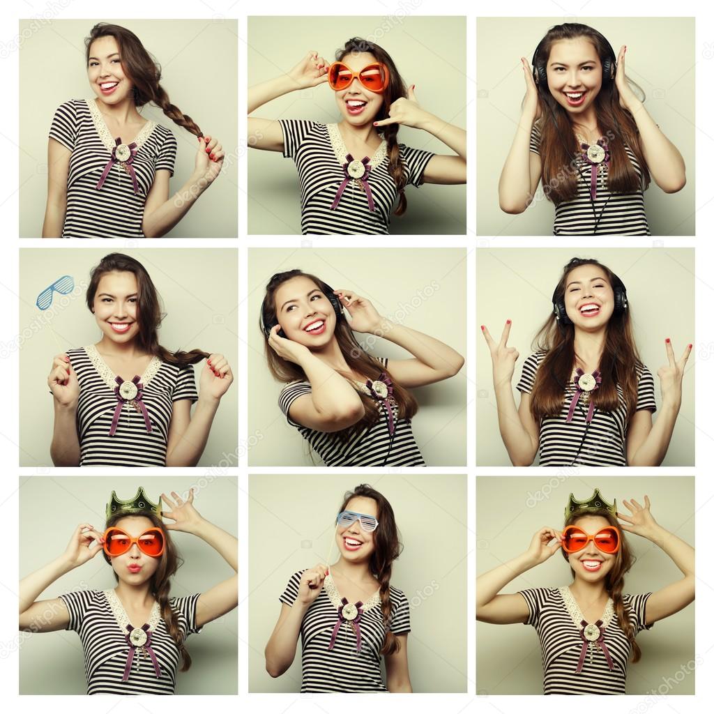Collage of woman different facial expressions Stock Photo by ©kanareva 81238318