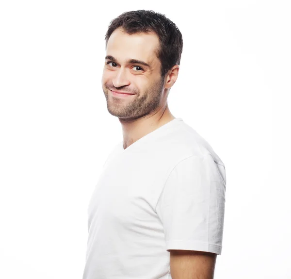 Handsome man in blank white shirt Stock Photo by ©kanareva 77753218