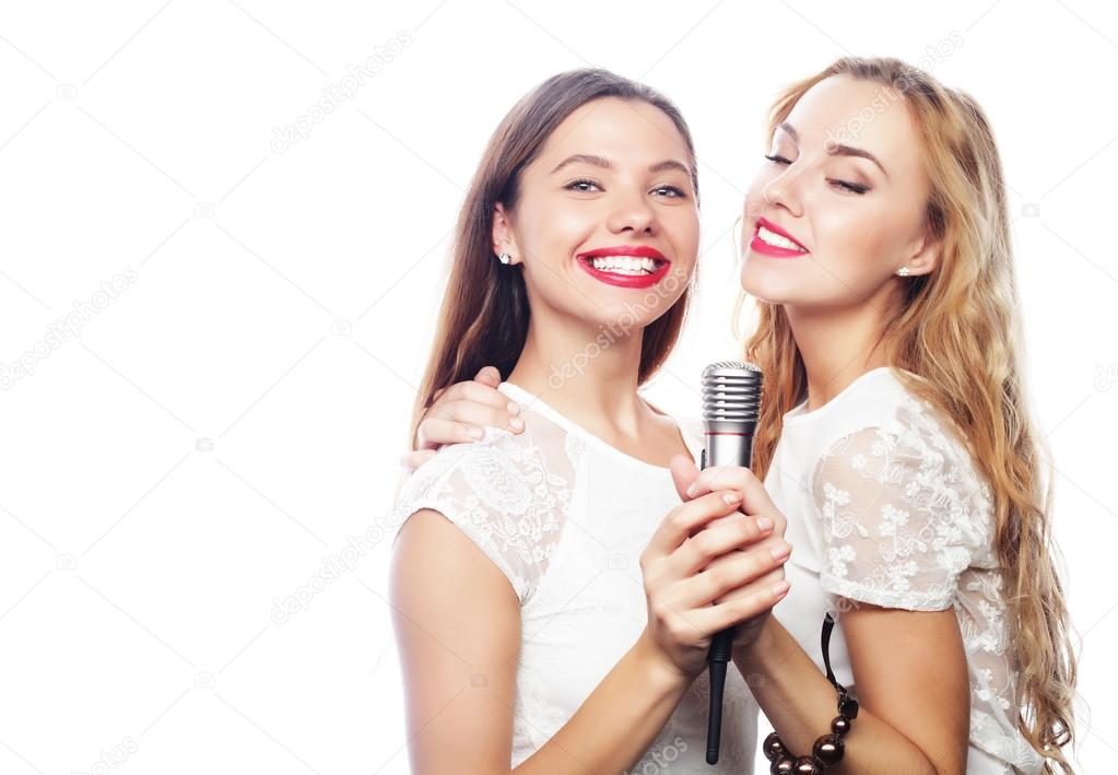 two young girls singing — Stock Photo © kanareva #93006274
