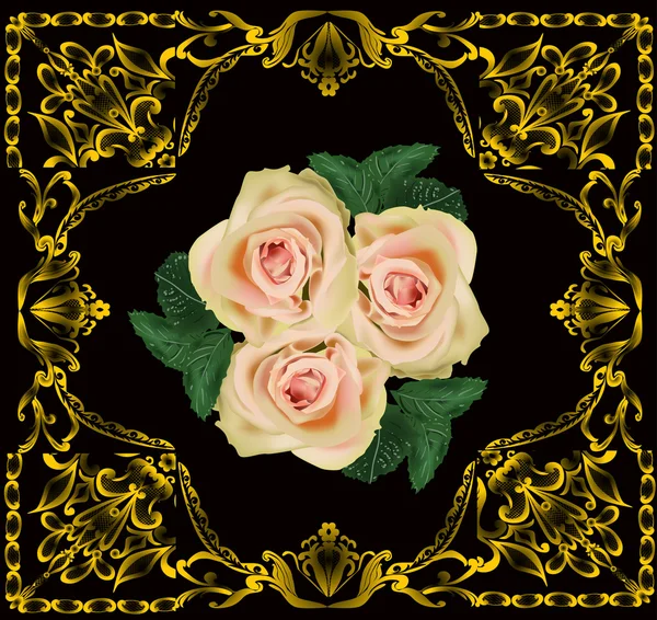 100,000 Gold roses border Vector Images | Depositphotos