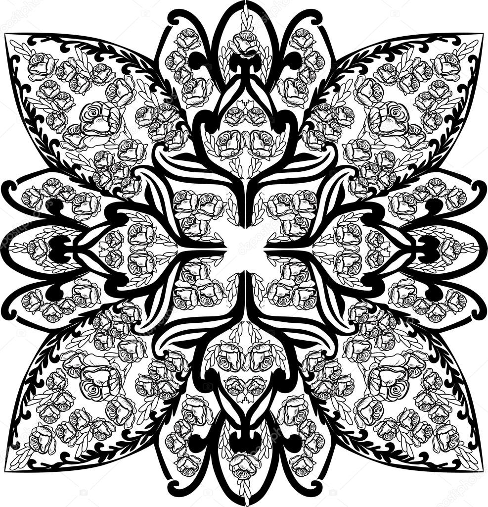 Square with rose sketches Stock Illustration by ©Dr.PAS #55593897