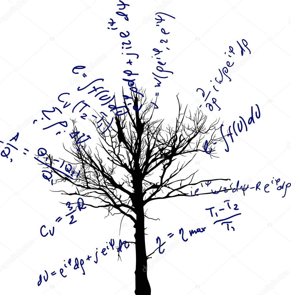 Árbol con ecuaciones matemáticas Stock Vector by ©Dr.PAS 84198770