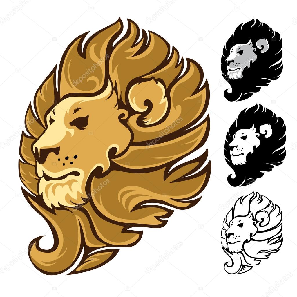León cabeza mascota emblema Vector de stock #77864416 de ©masterOK