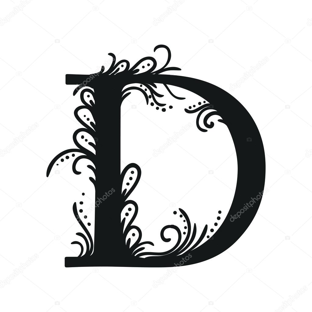 Stylized calligraphic D. — Stock Vector © OlleVita #55385497