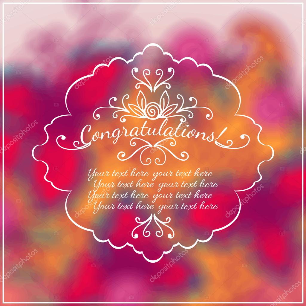 Congratulations text on blurred background Stock Vector by ©OlleVita ...