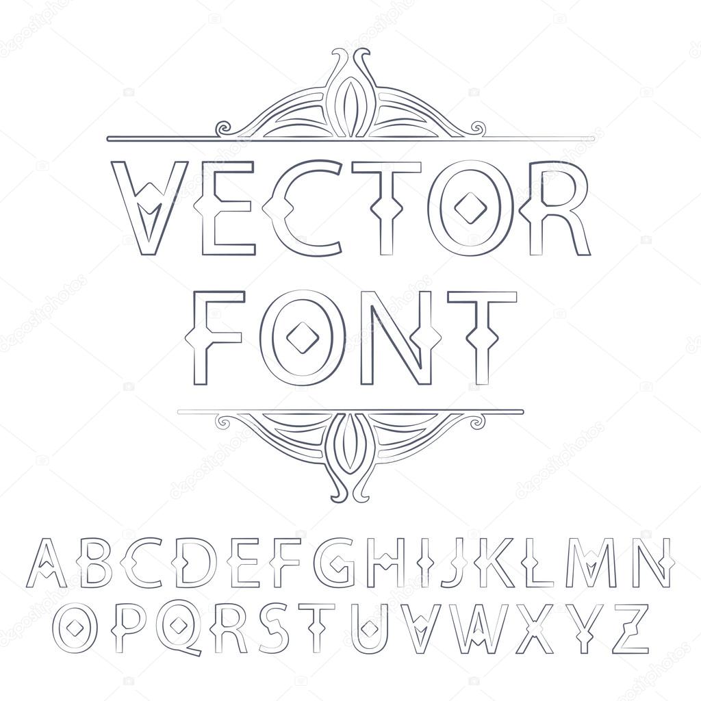 Vintage font with calligraphic design element. Stock Vector Image by ...