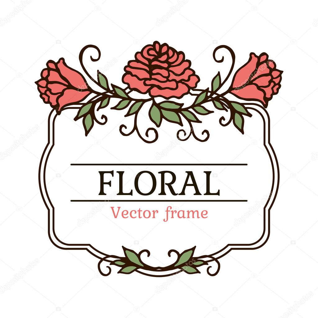 Calligraphic frame with flowers Stock Vector by ©OlleVita 73292313