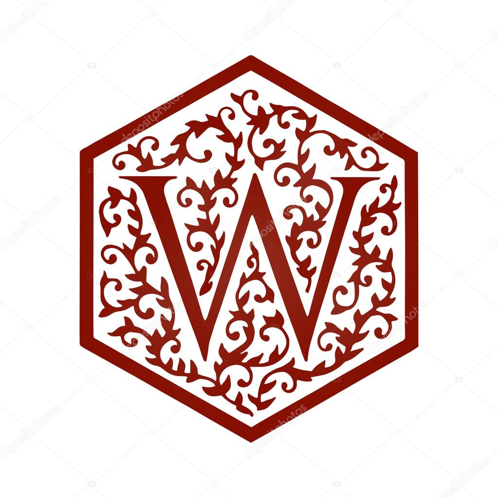 W letter floral font Stock Vector by ©OlleVita #76105033