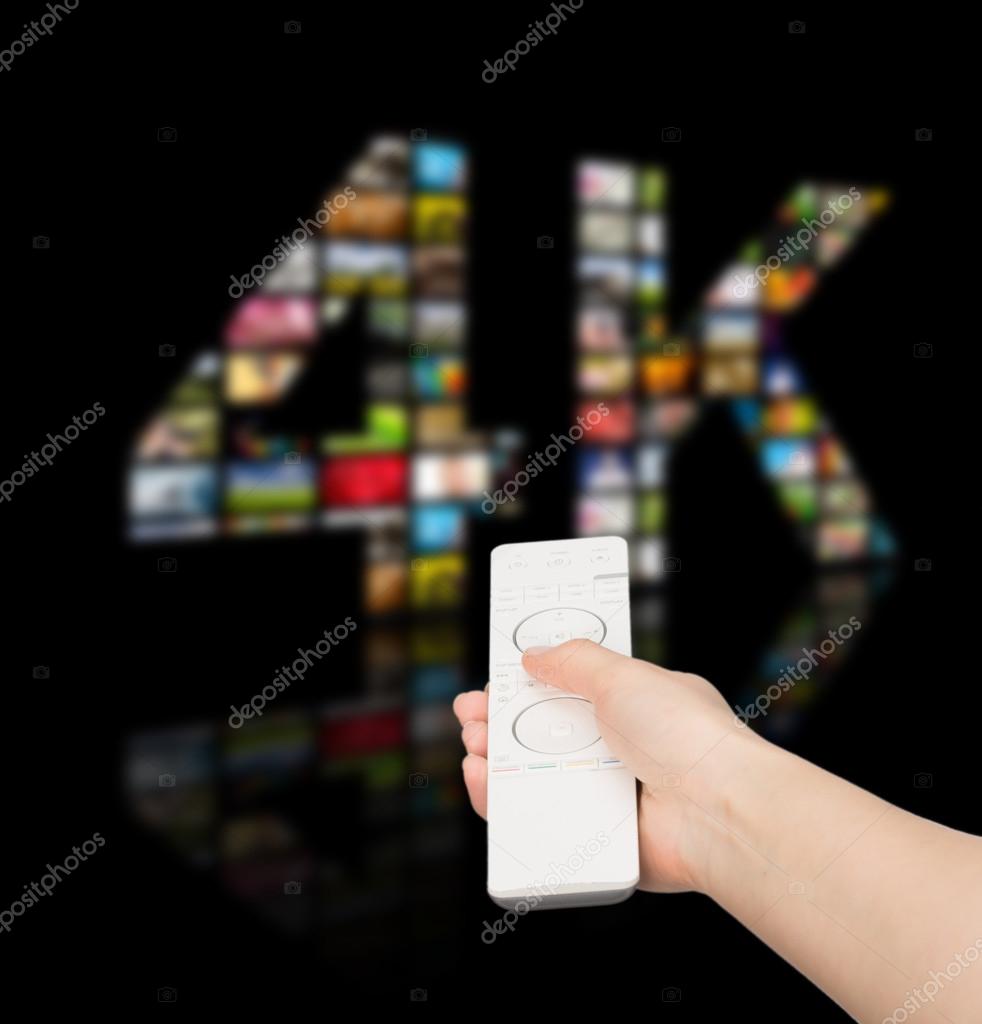 4k resolution tv concept. — Stock Photo © REDPIXEL #79399186
