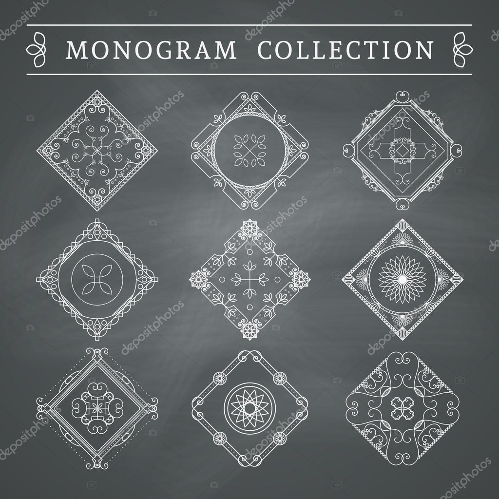 Vector vintage monogram set Stock Vector Image by ©Roman_Volkov #84686556