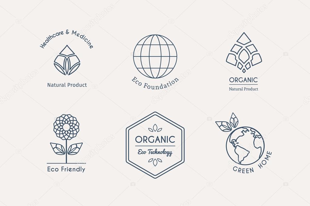 Vector Ecological Logos — Stock Vector © Roman_Volkov #90277286