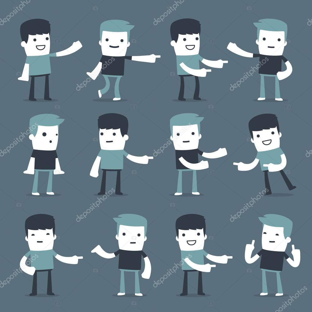 Flat Simple Characters two friends in different situations Stock Vector ...