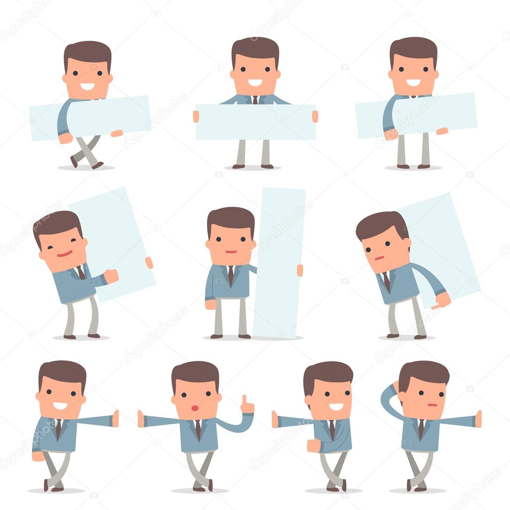 Set of Smart and Funny Character Graduate Student leaned against ...