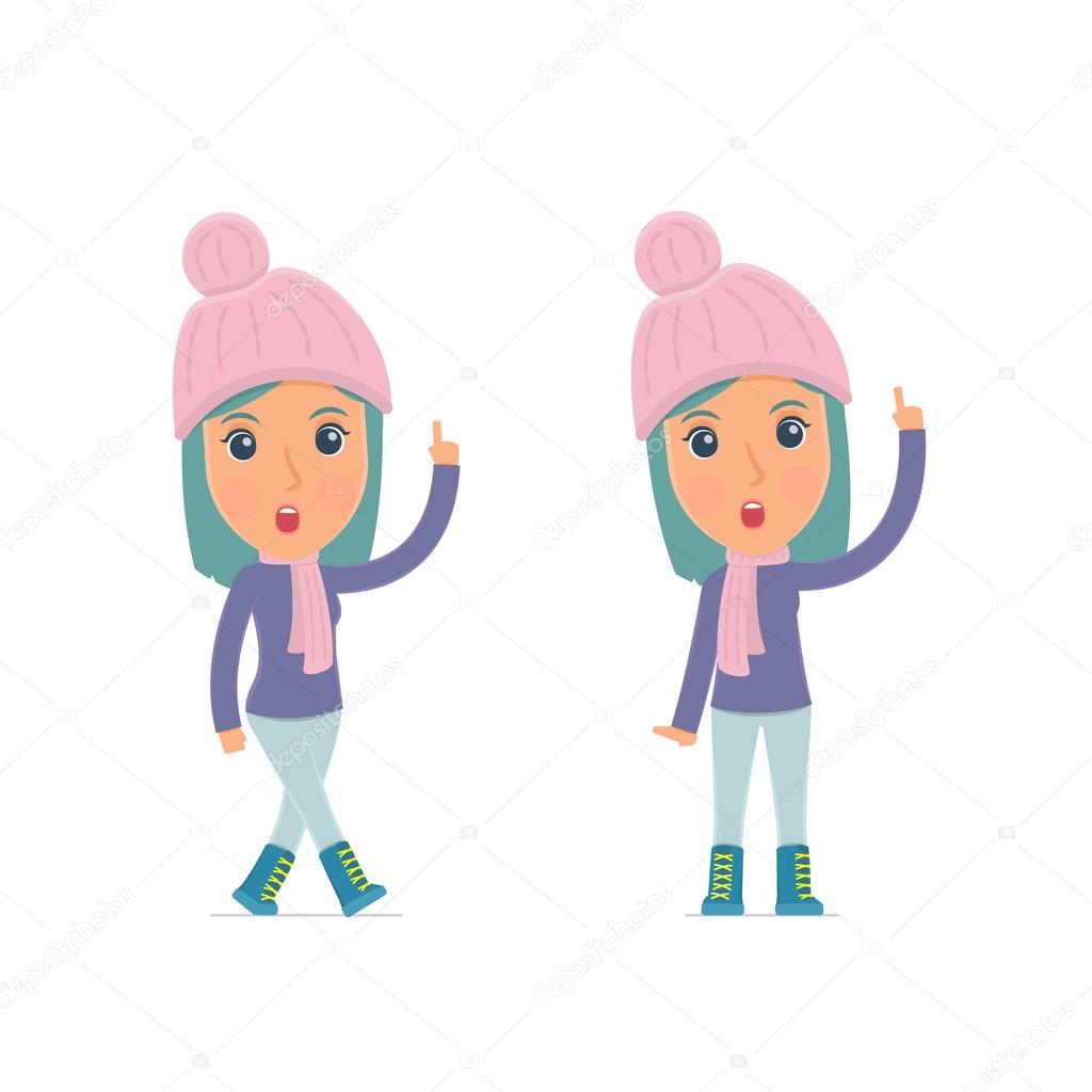 Intelligent and Clever Character Winter Girl visited great idea Stock ...