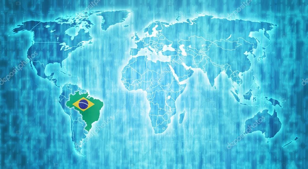 Brazil territory on world map Stock Photo by ©michal812 60331369