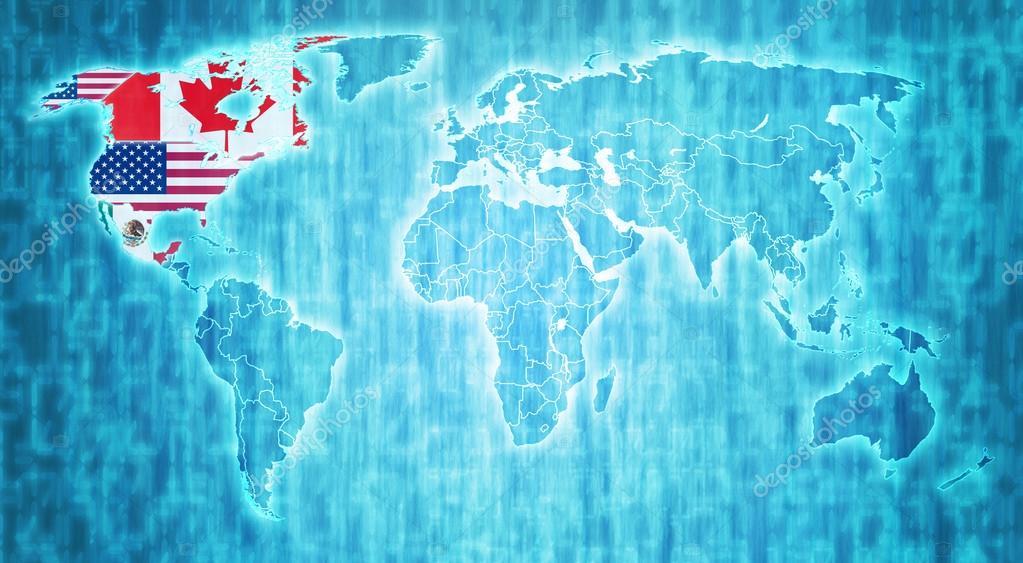 Nafta territory on world map — Stock Photo © michal812 #61686103 Nafta territory on world map — Stock Photo © michal812 #61686103