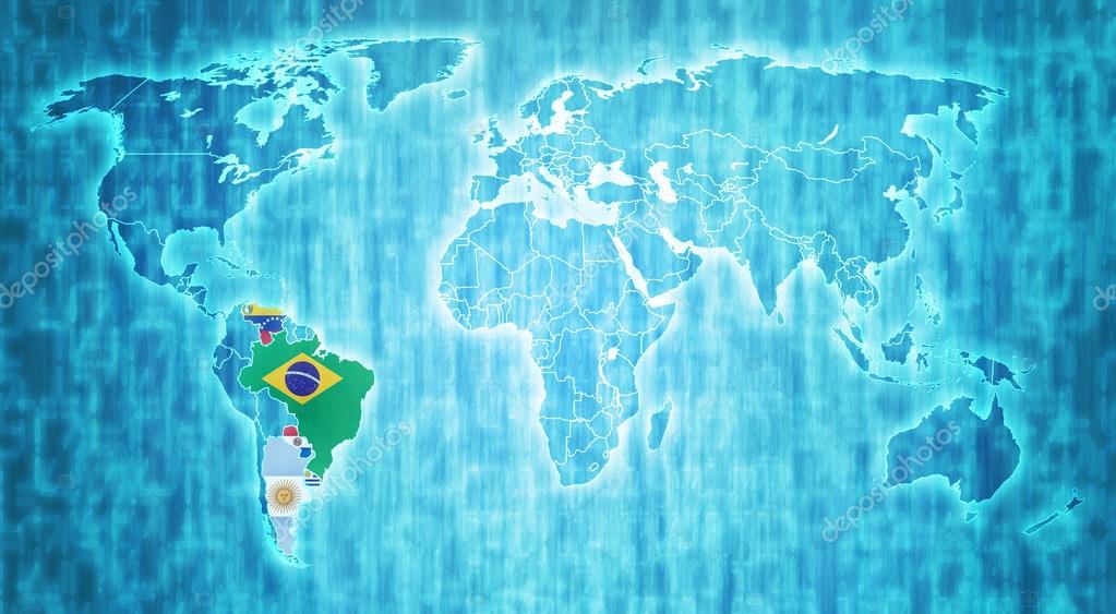 Mercosur territory on world map — Stock Photo © michal812 #61686115