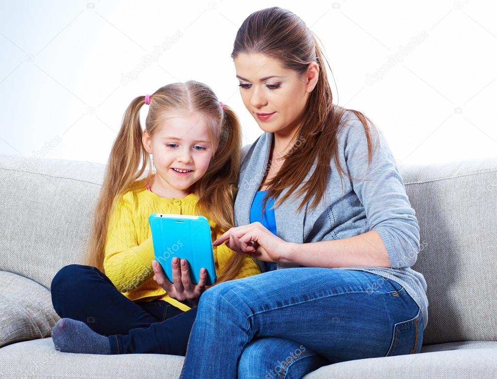 Mother with daughter learning. — Stock Photo © sheftsoff #53964955
