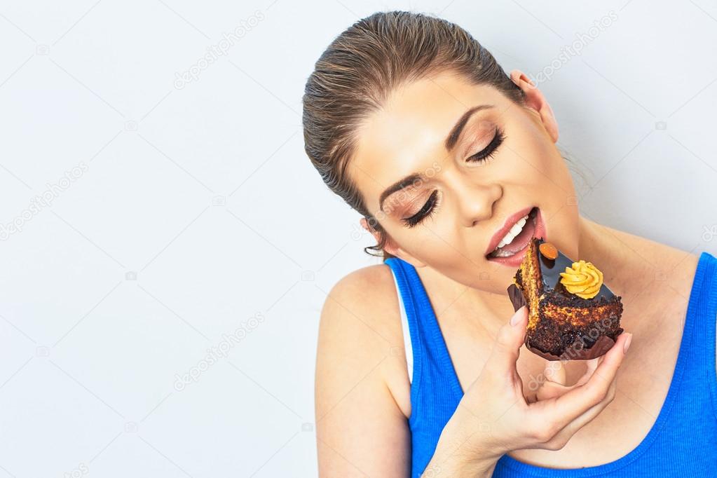 Woman Eating Cake