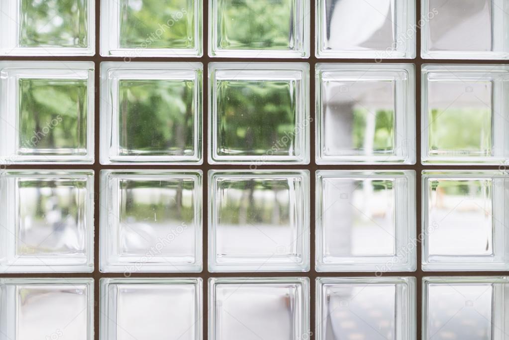 Outdoor view through glass bricks. — Stock Photo © Ansonde #95599106