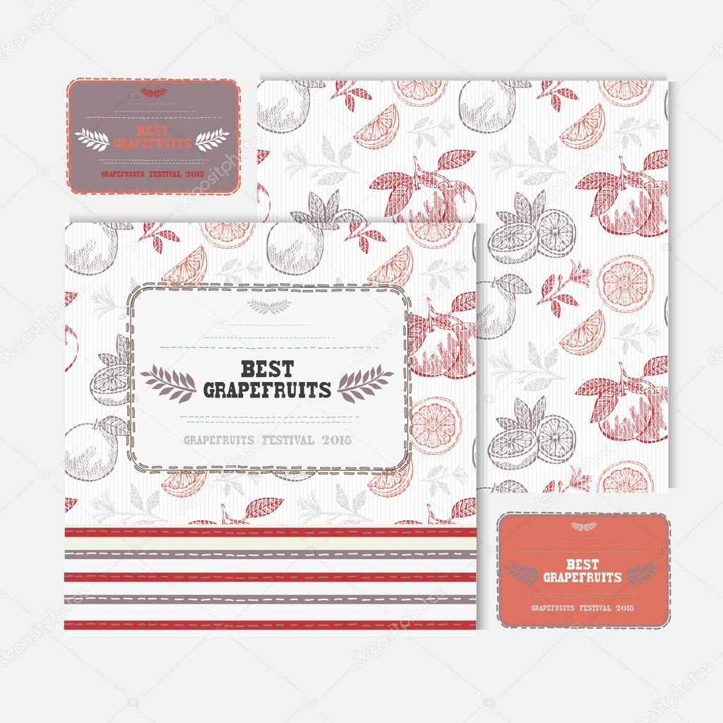 Juego de tarjetas de fruta Vector de stock #67527705 de ©Chantall