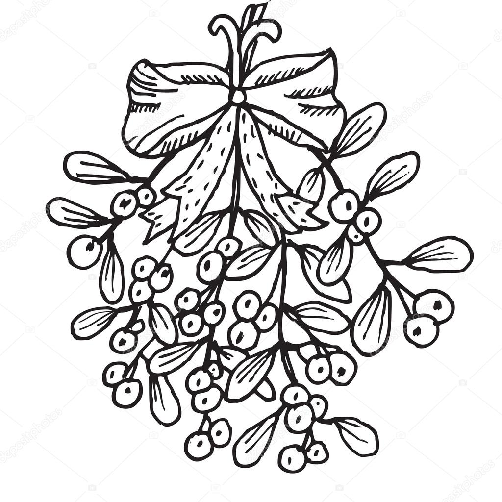 Hand drawn mistletoe — Stock Vector © Chantall #90860772