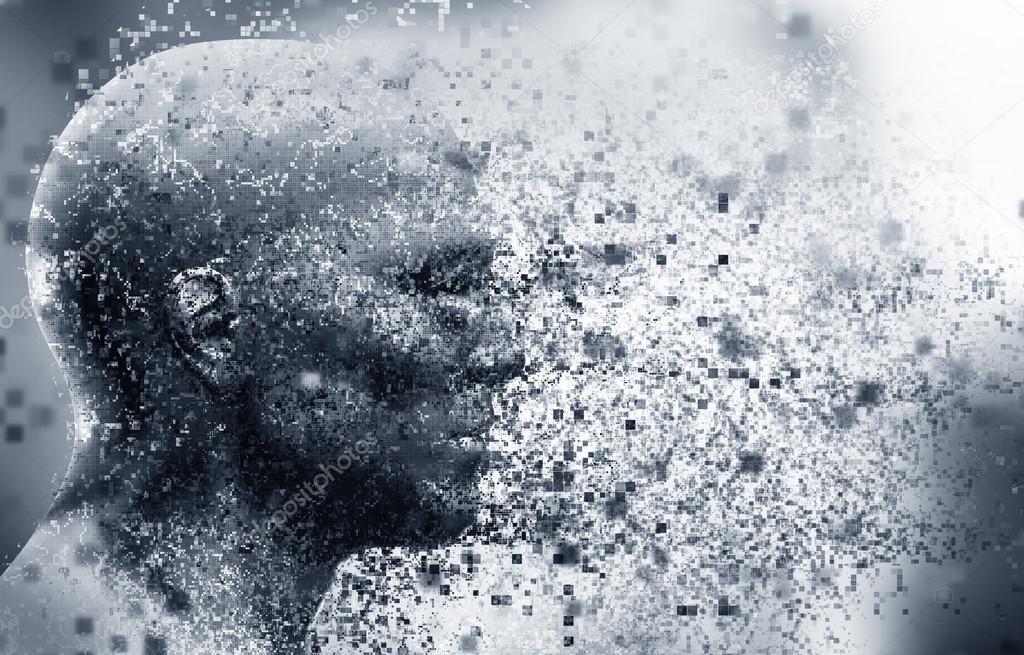 Face with pixel dispersion effect Stock Photo by ©Photocreo 110752070