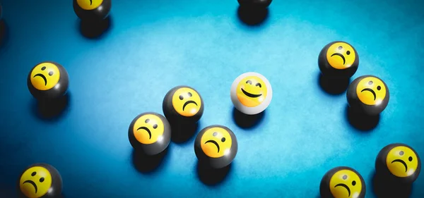 Happy Smiley Emoji Face Sad Emoticon Faces Render Balls Cartoon — Stock ...