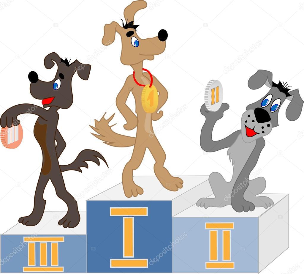 Winners of Dog competition at the podium Stock Vector Image by ...