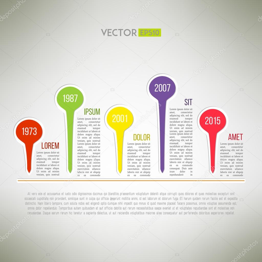 Colorful timeline template infographic suitable for business ...