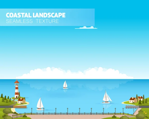 Cartoon coast landscape Vector Art Stock Images | Depositphotos