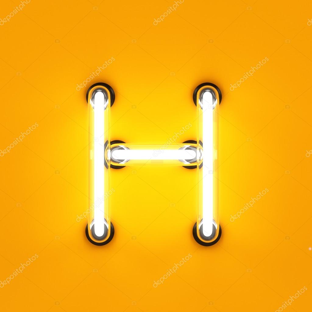 Neon light alphabet character H font — Stock Photo © denrud #111654682