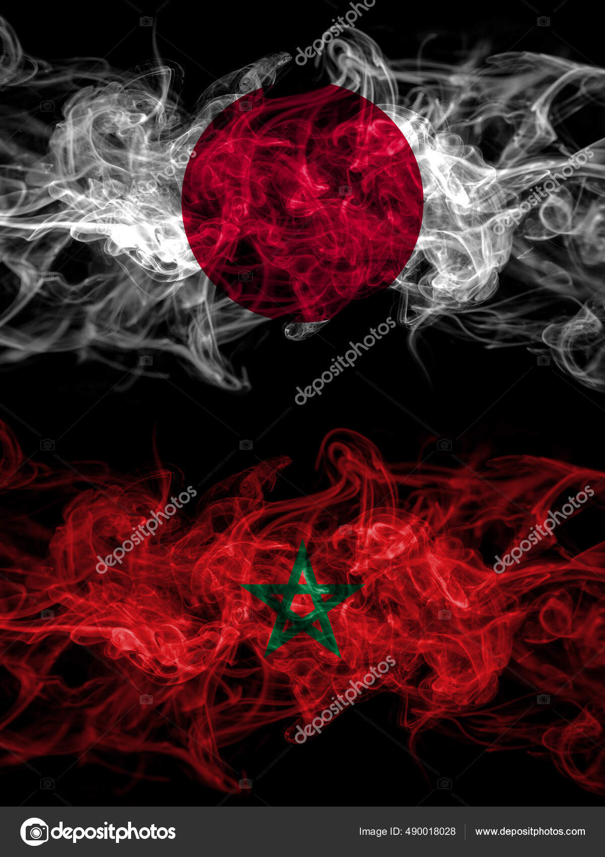 Red Flag Black Moroccan Design