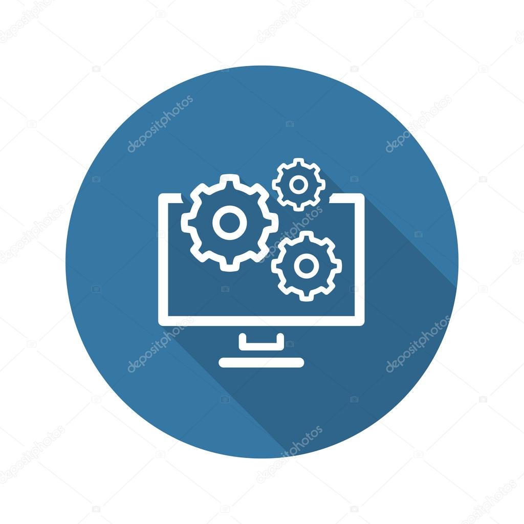 Data Management Icon. Flat Design. — Stock Vector © -=WaD=- #89959614