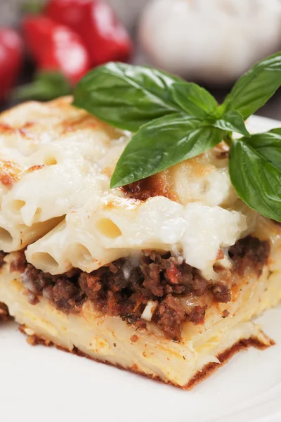 Pasticcio with ground beef and bechamel sauce Stock Photo by ...